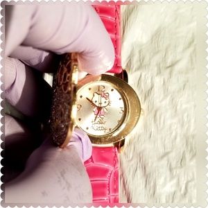 Hello Kitty | Accessories | Hello Kitty Womans Gold Tone Iced Out ...